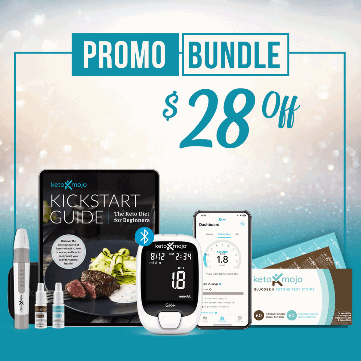 GK+ Blood Glucose & Ketone Meter Kit - PROMO BUNDLE – Keto-Mojo Canada